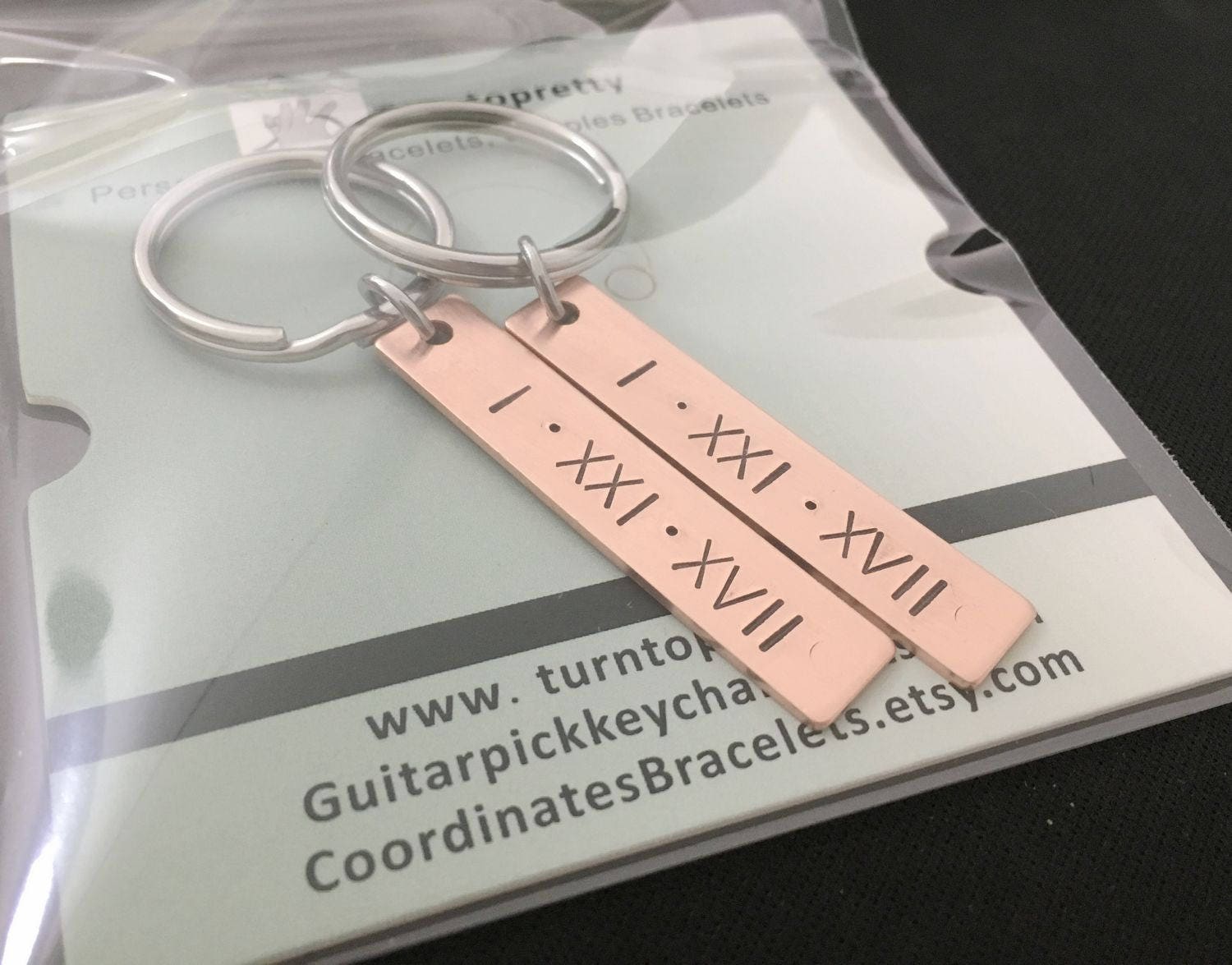 Couples Personalized Roman numeral keychains copper his | Etsy