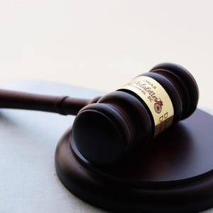 Personalized Lawyer Gavels and Sounding Board With Engraved Gold Silver ...