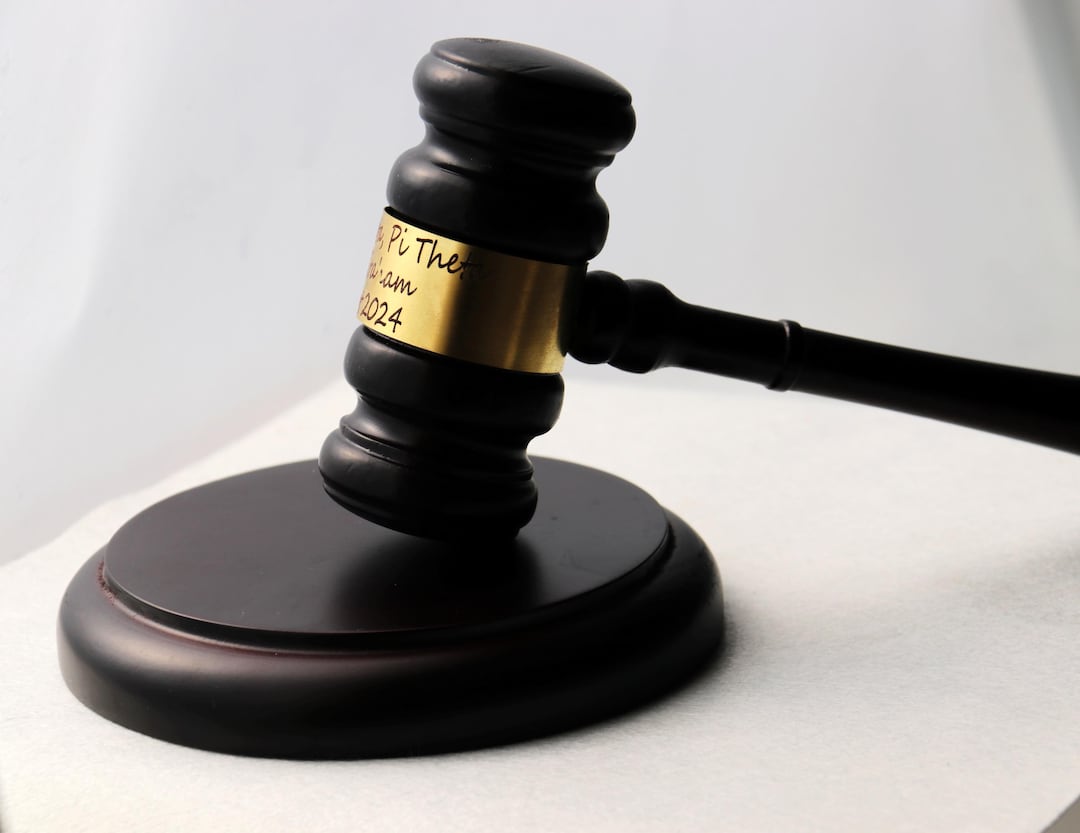 Engraved Wood Gavel, Personalized Wood Gavel With Engraved Gold Band ...