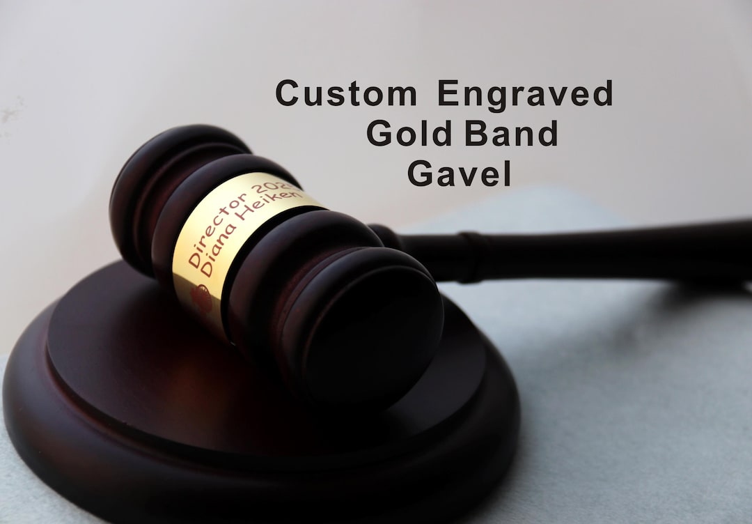 Personalized Lawyer Gavels and Sounding Board With Engraved Gold Silver ...