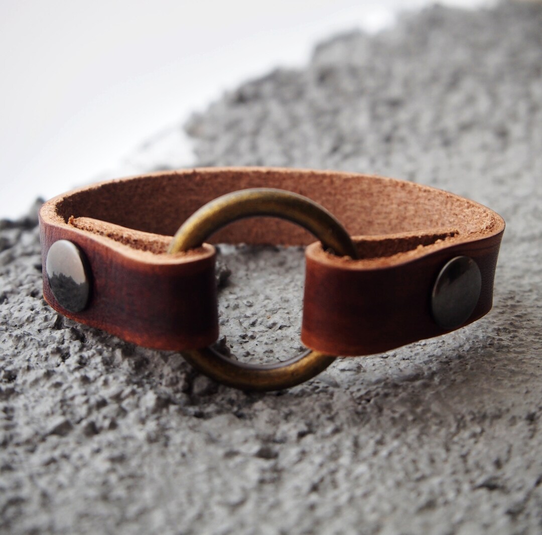 Handmade Leather Ring Bracelet, Wear a Ring Bracelet, Widow Bracelet ...