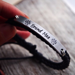 Dog Name Bracelet, Engraved Symbol Bracelet, Personalized Bracelet ...