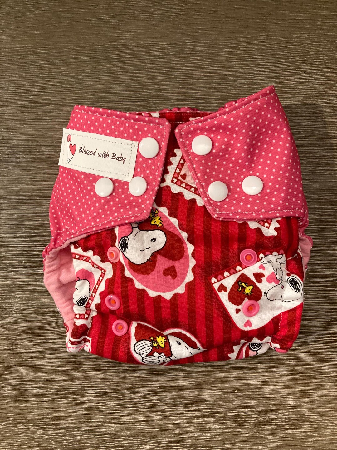 Hot Pink Snoopy Hearts Diaper - Etsy