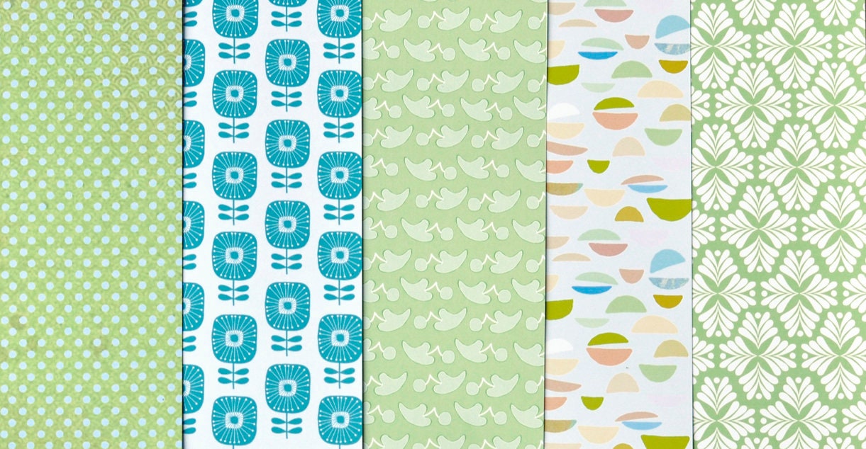 10 Sheets Cardstock Pattern Scrapbooking Green - Etsy België