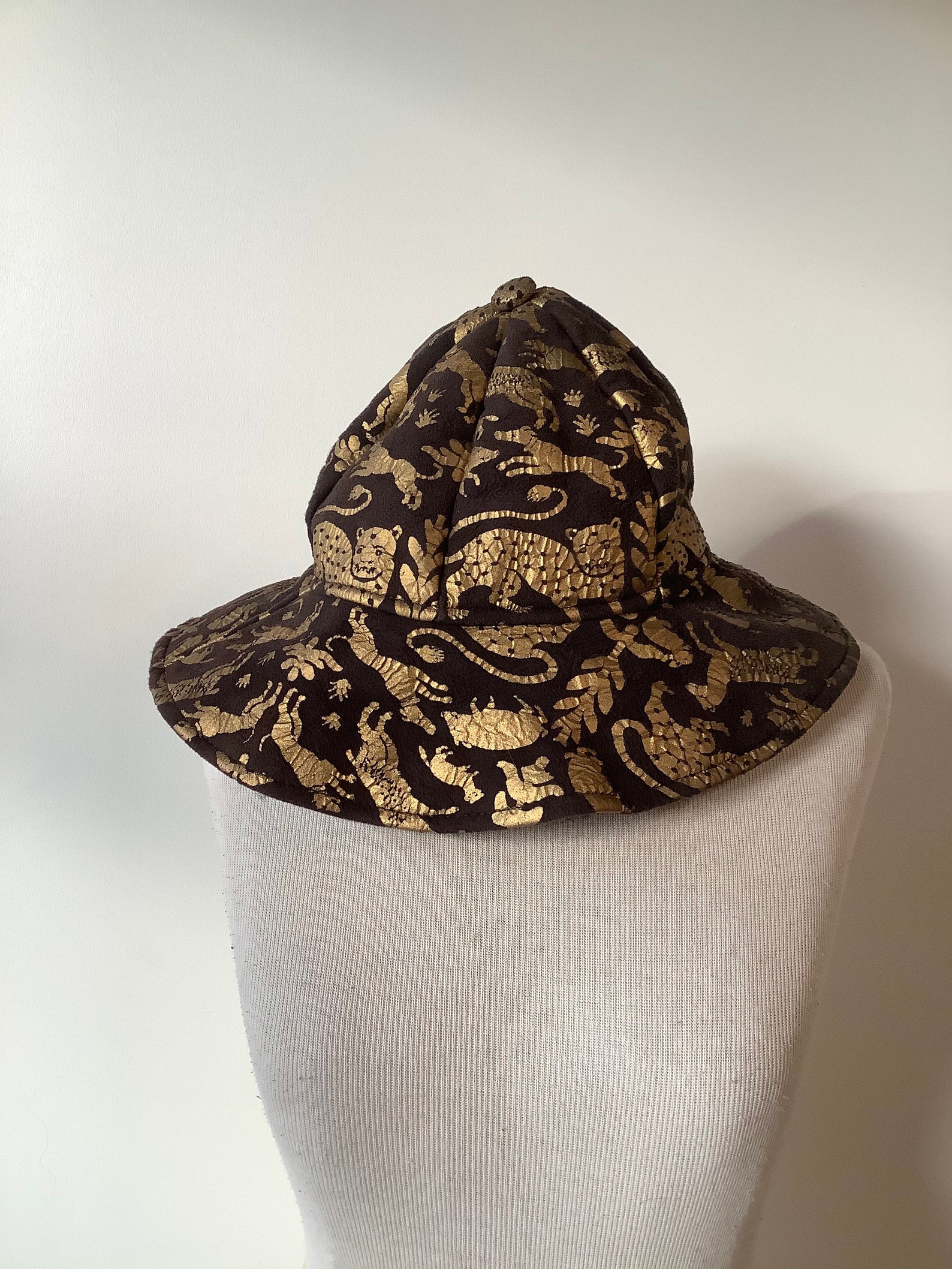 Vintage Shearling Hat Black Shearling Hat Shearling Bucket Hat | Etsy