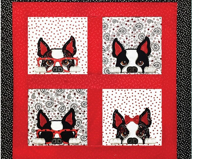 BOSTON TERRIER peek-a-boo Quilt Pattern - Etsy