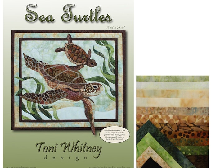SEA TURTLES Applique Quilt Kit PREORDER, Toni Whitney Pattern, Fusible ...