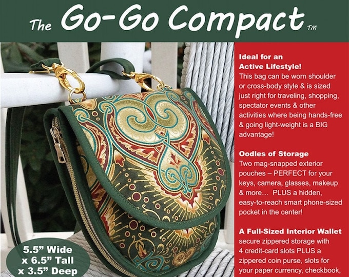 The GO-GO COMPACT Purse Sewing Pattern, Studio Kat Designs Sewing ...