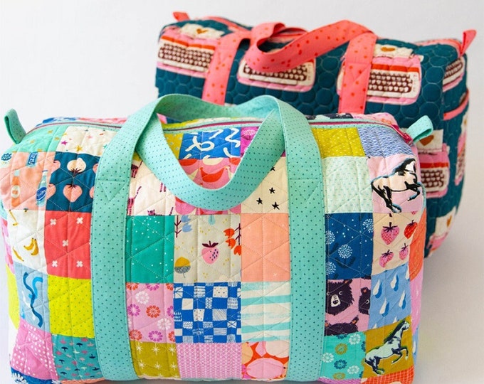 PATCHWORK DUFFLE Bag Sewing Pattern, Knot and Thread Design Sewing Pattern, One Fabric ...