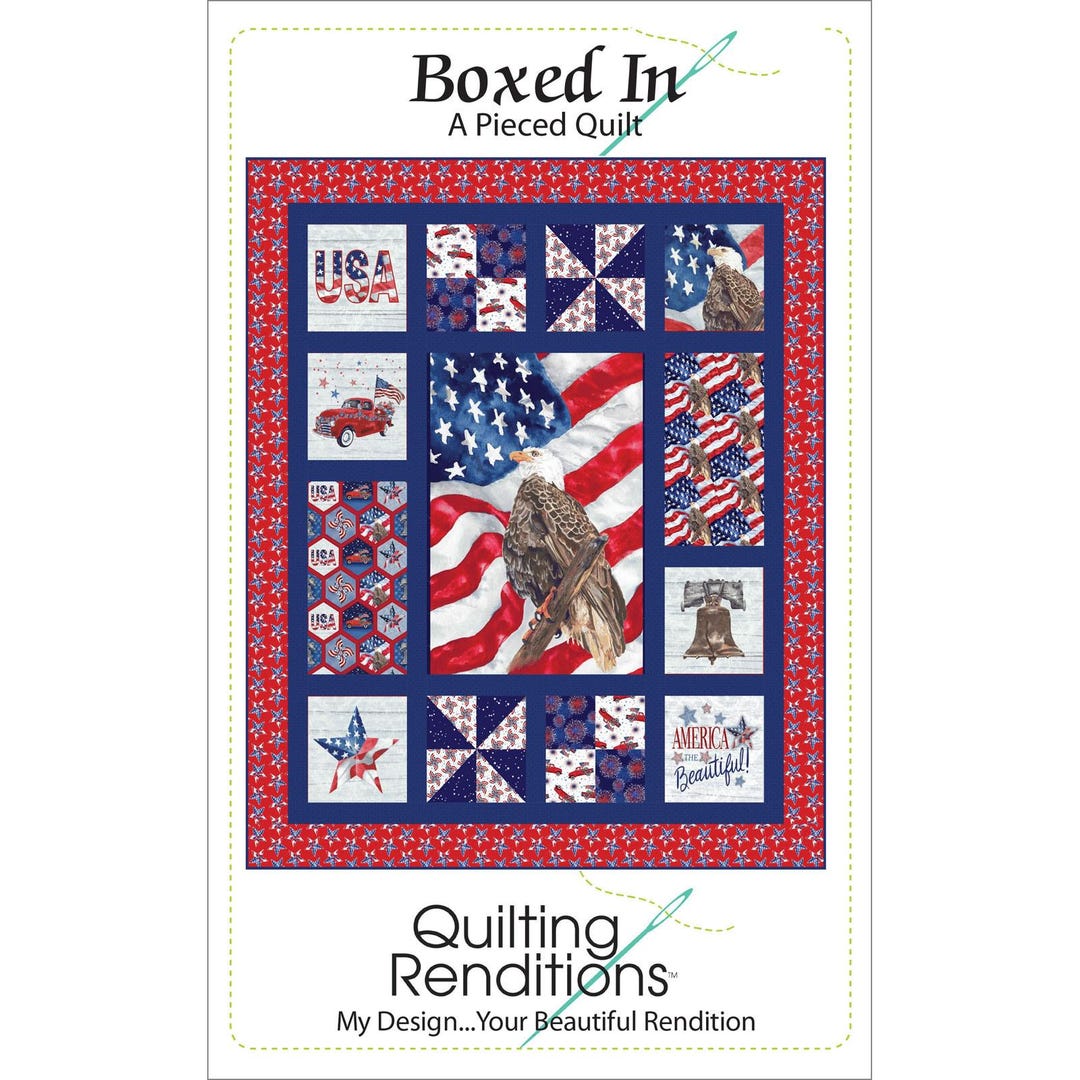 BOXED IN Quilt Pattern, Quilting Renditions Quilt Pattern, 58.5 X 68.5 ...