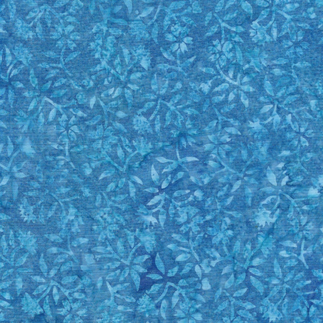 DUTCH FLORAL Blue French Batik Cotton Fabric, Island Batiks Fabric ...