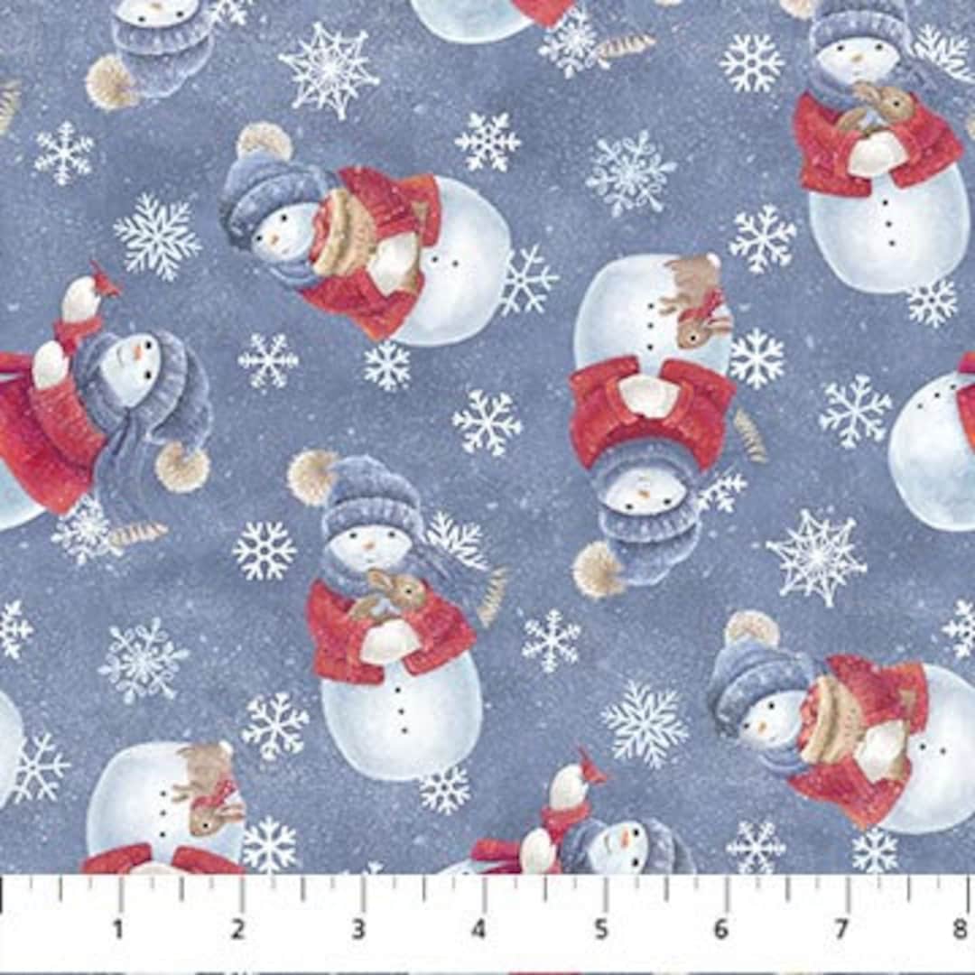 FQ SNOWMEN & SNOWFLAKES 18 X 21 Flannel Fabric - Etsy