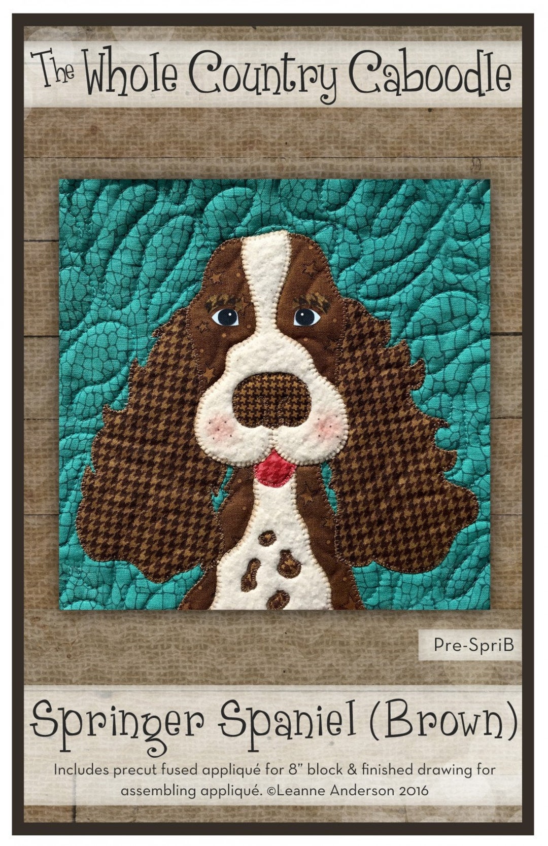 SPRINGER SPANIEL BROWN Precut Fused Applique 8 Quilt Block Pattern, the ...