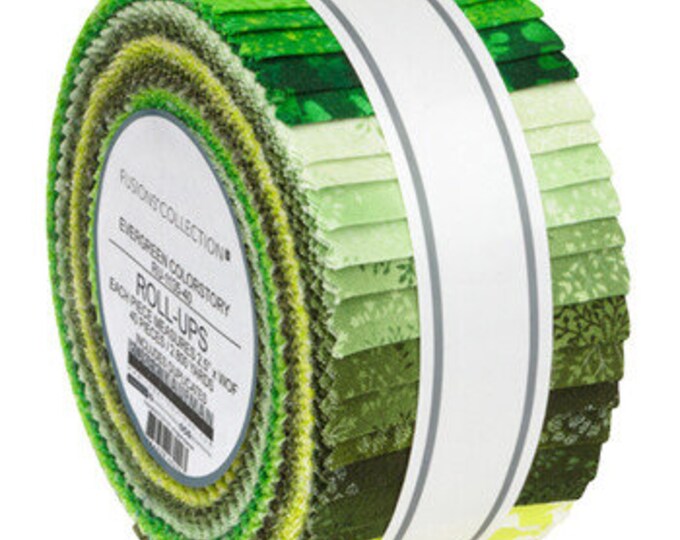 EVERGREEN FUSIONS Jelly Roll Roll Up, 40 Piece Set of 2.5 EVERGREEN FUSIONS Jelly Roll Roll Up, 40 Piece Set of 2.5