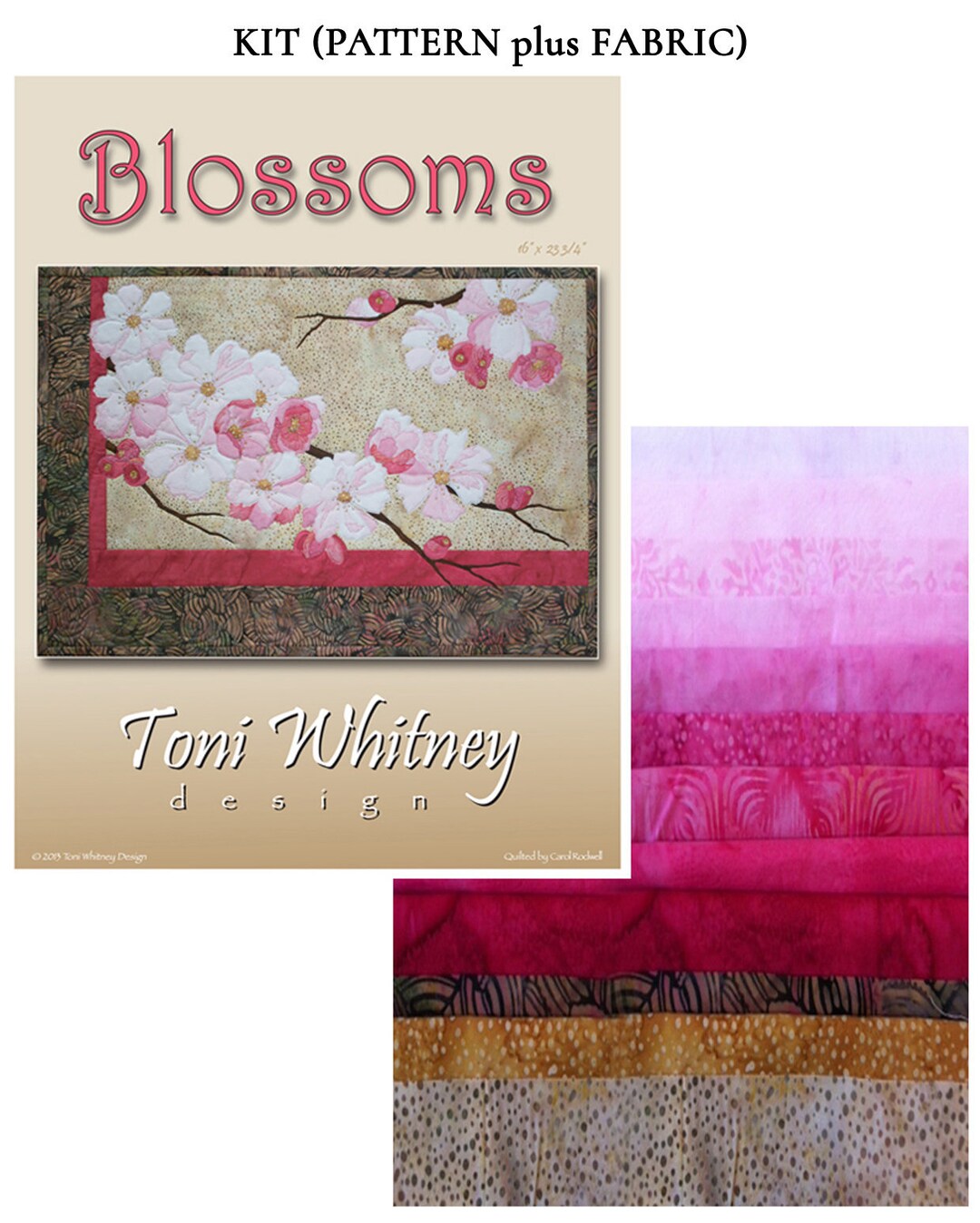CHERRY BLOSSOMS Applique Quilt Kit PREORDER, Toni Whitney Pattern ...