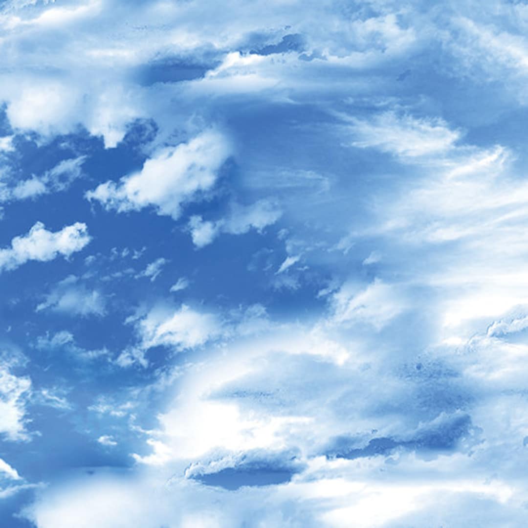 End of Bolt SKIES MEDIUM BLUE Sky 37 X 44 Cotton Fabric, Benartex ...