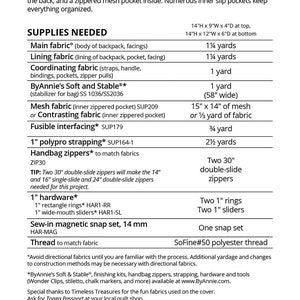 GOT YOUR BACK 2.1 Backpack Sewing Pattern, by Annie Sewing Pattern ...