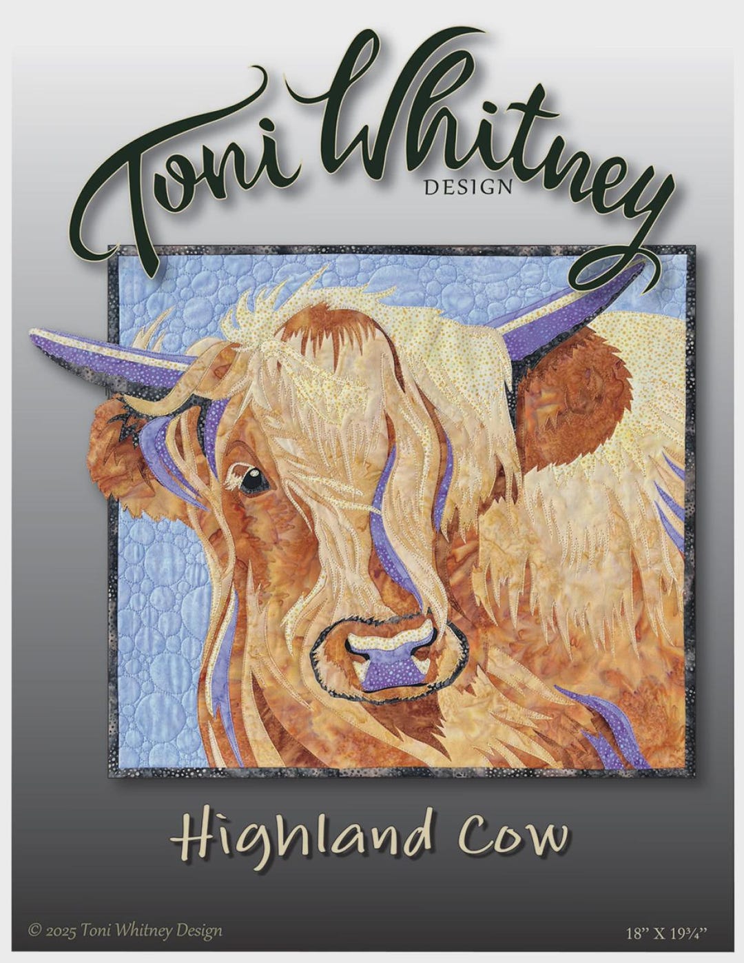 HIGHLAND COW Sewing Pattern, Toni Whitney Pattern, Fusible Applique ...