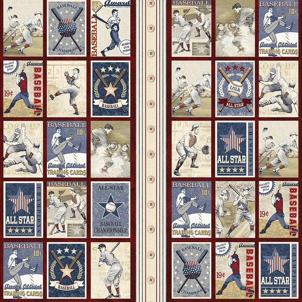 Baseball Quilt Panel - Etsy