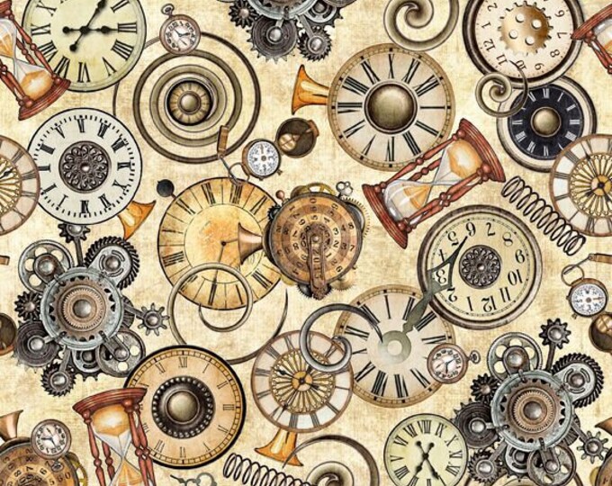 Clock Gear Fabric Clockworks by Whimzwhirled Industrial Clock Gear ...