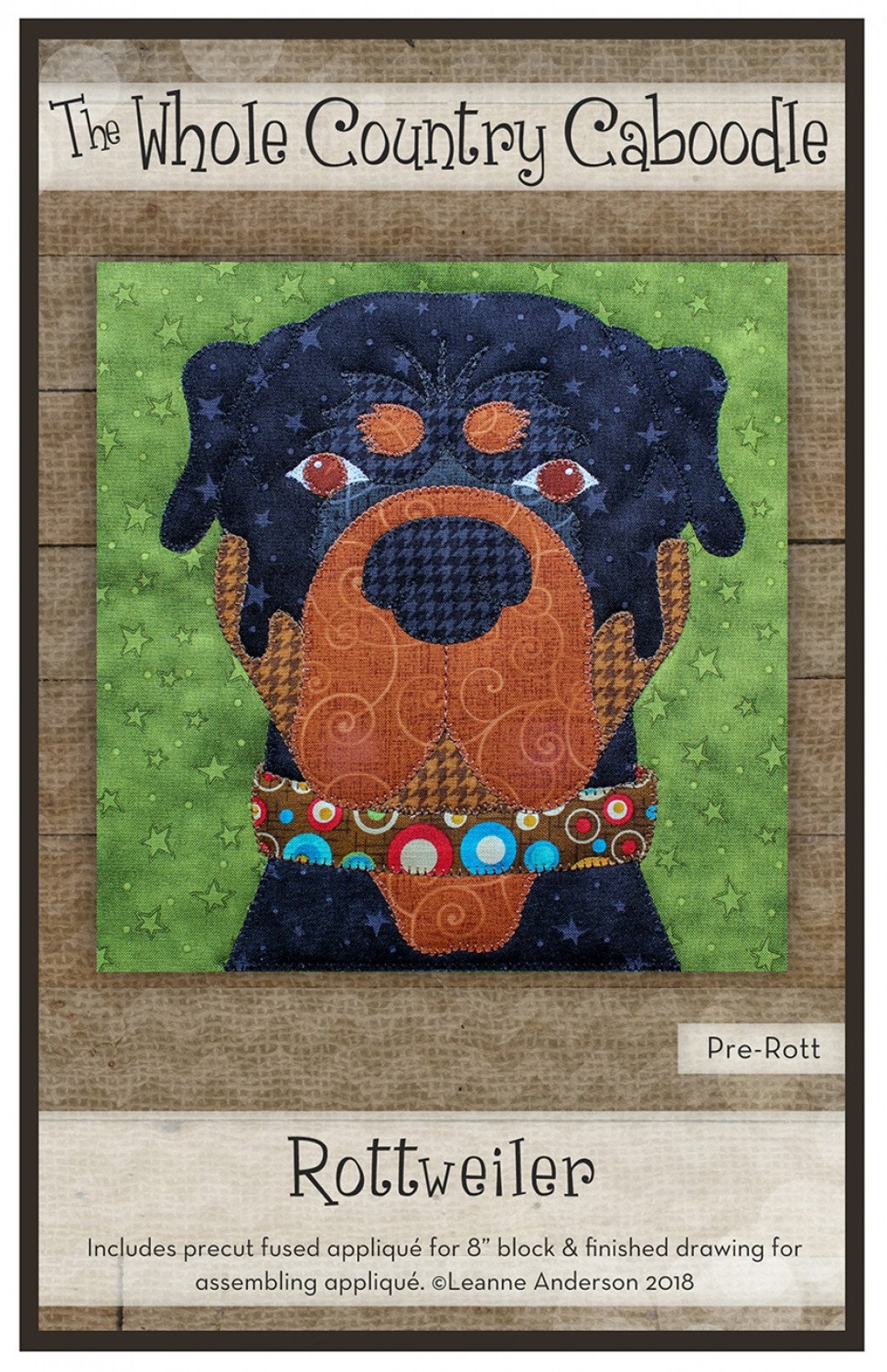 ROTTWEILER DOG Precut Fused Applique 8 Quilt Block Pattern, the Whole ...