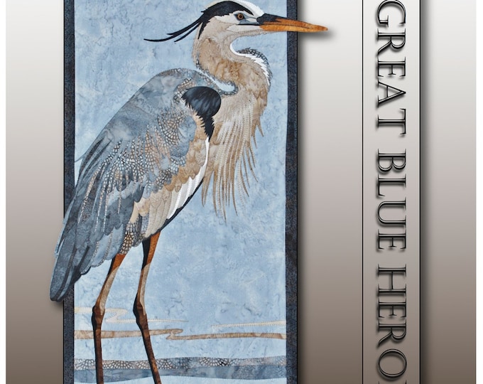 GREAT BLUE HERON Sewing Pattern, Toni Whitney Pattern, Fusible Applique ...