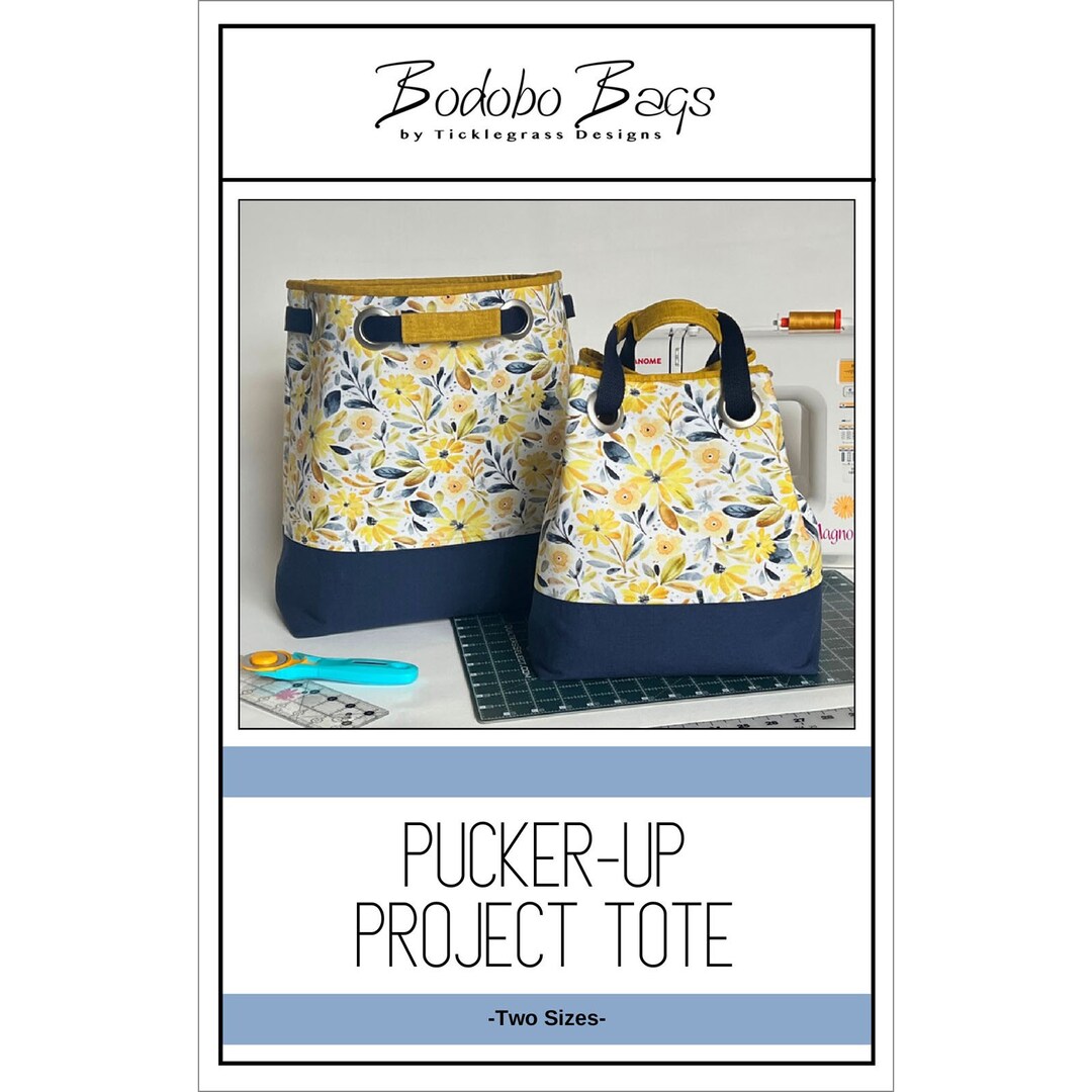 PUCKER up PROJECT TOTE Sewing Pattern, Bodobo Bags, Bag Sewing Pattern ...