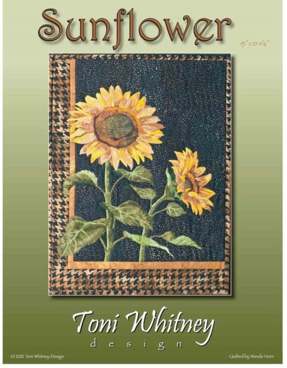 SUNFLOWER Applique Quilt Kit PREORDER, Toni Whitney Pattern, Fusible ...