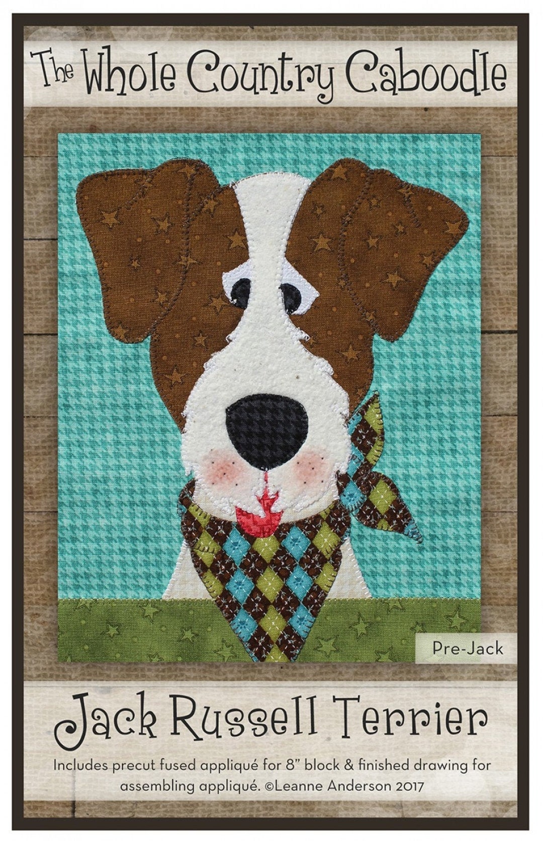 JACK RUSSELL TERRIER Dog Precut Fused Applique 8" Quilt Block Pattern ...