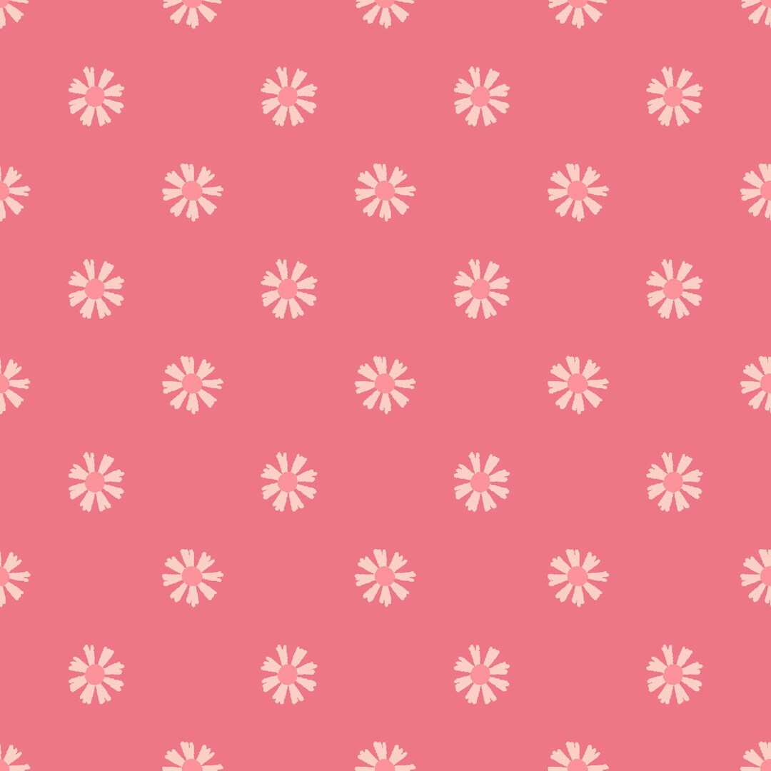 FQ Tiny WHITE FLORAL on Pink Porkopolis Coordinate 18 X 21 Cotton ...