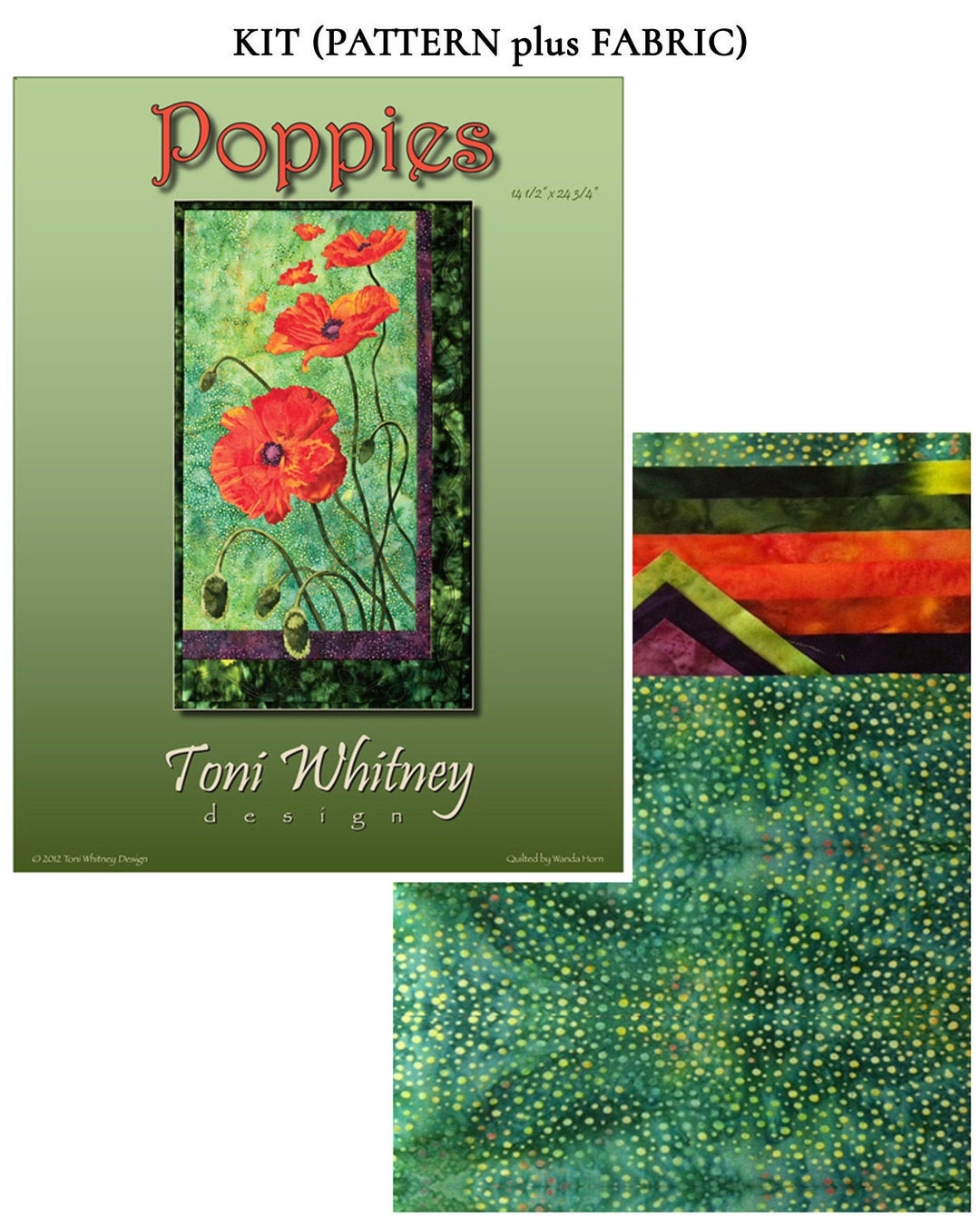 POPPIES Applique Quilt Kit PREORDER, Toni Whitney Pattern, Fusible ...