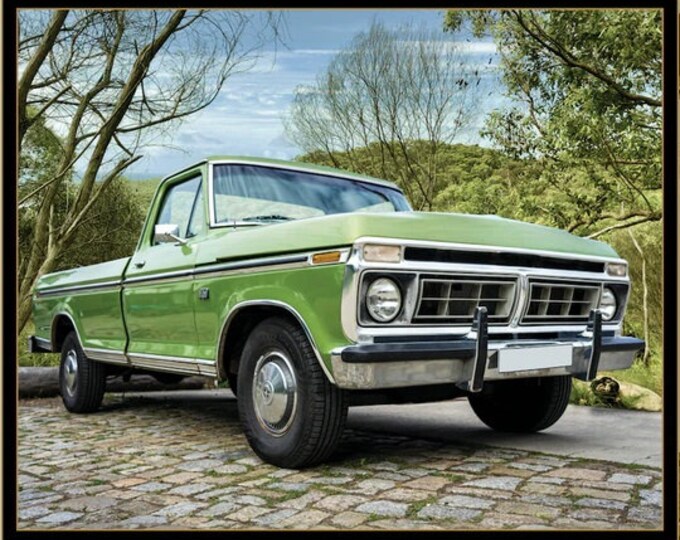 FORD PICKUP TRUCK Cotton Fabric Panel 36 X 44, Kennard & Kennard Fabric ...