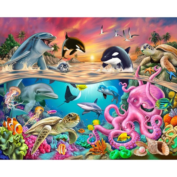 Sea Life Fabric Panel - Etsy