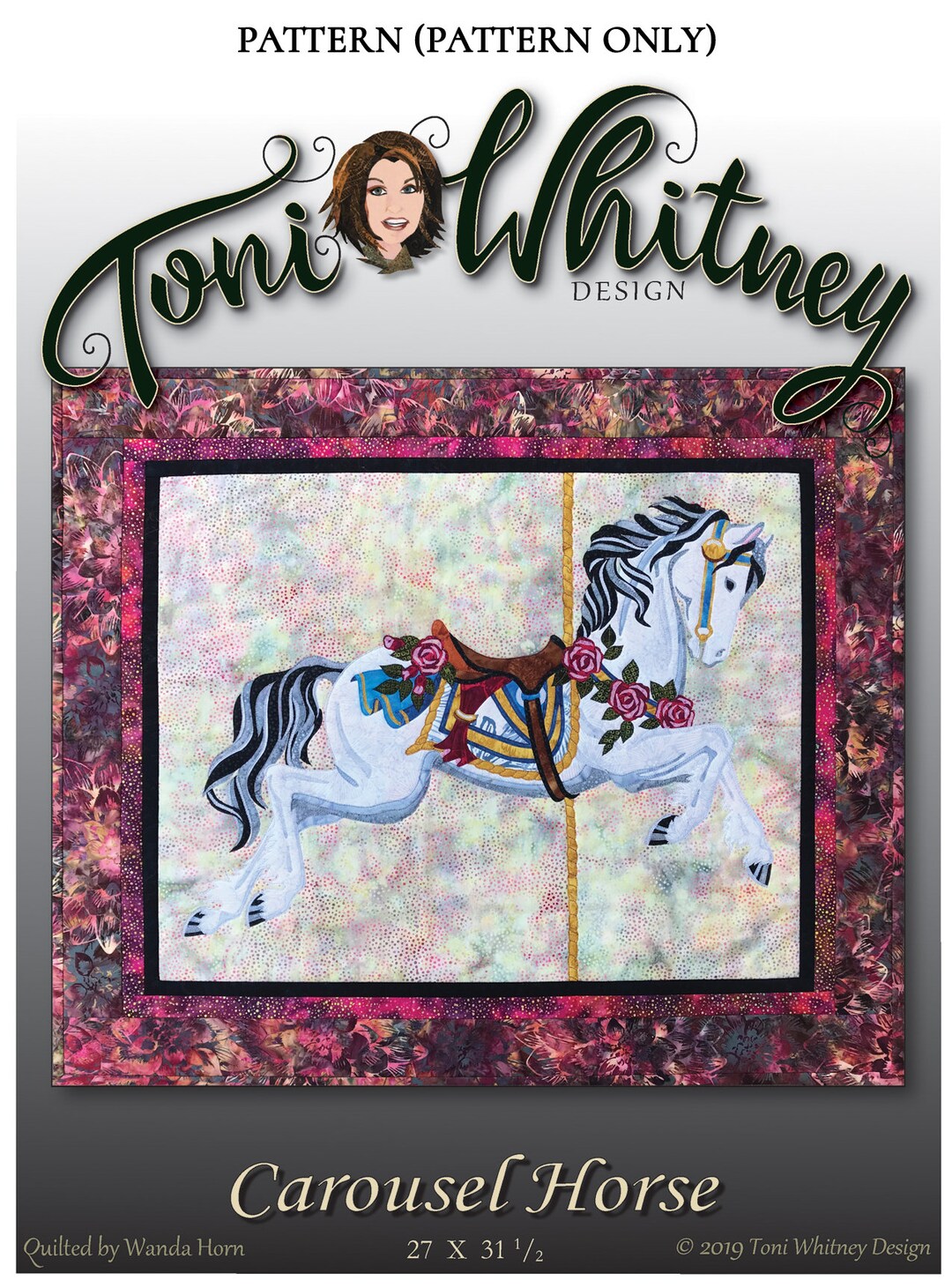 CAROUSEL HORSE Sewing Pattern, Toni Whitney Pattern, Fusible Applique ...