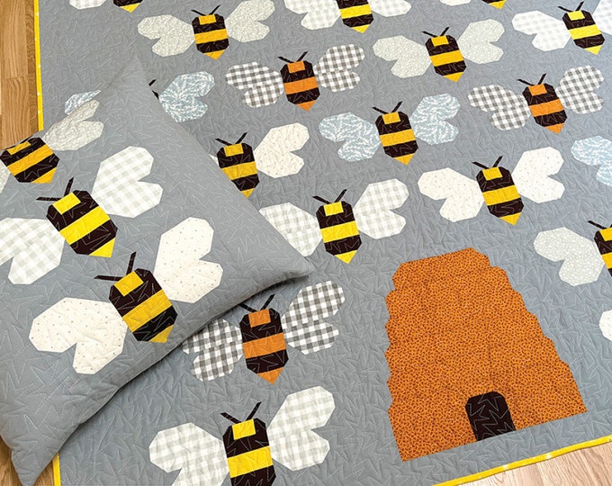 BEEHIVE BEES & HIVE Quilt Pattern, Elizabeth Hartman Sewing Pattern ...