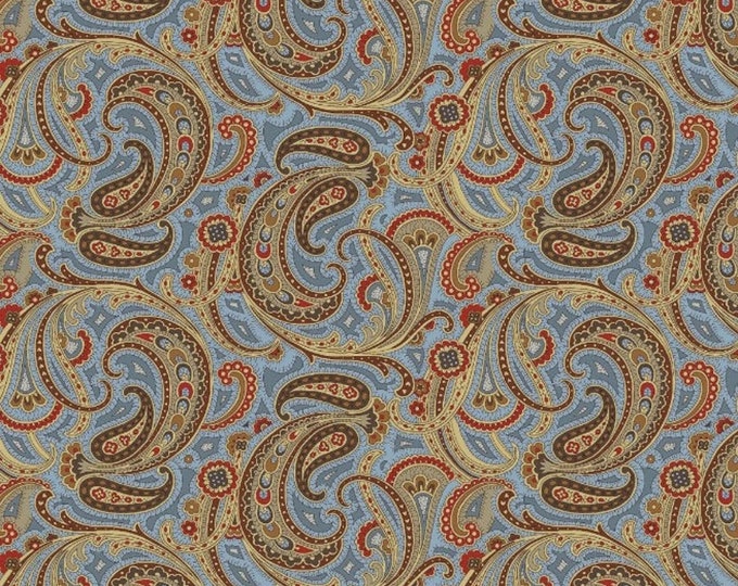 End of Bolt WESTERN PAISLEY Horse Whisper 36" X 44" Cotton Fabric ...