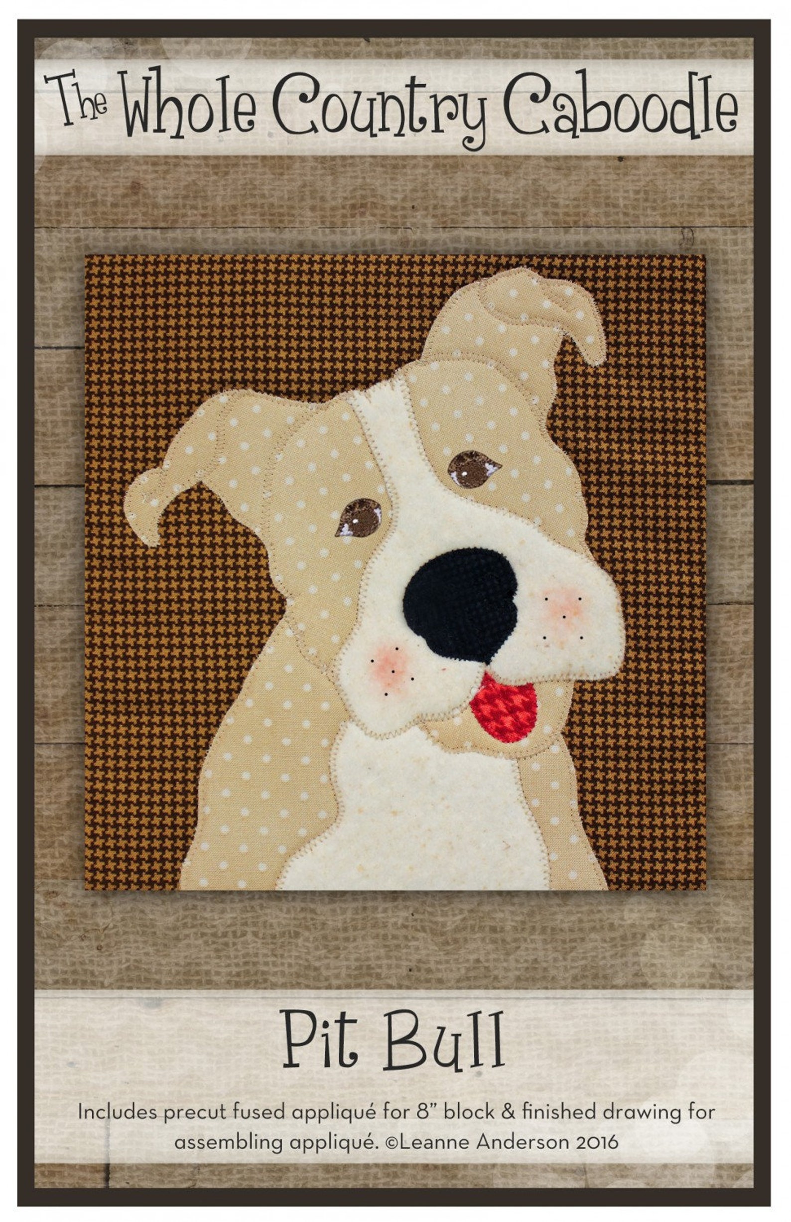 PIT BULL DOG Precut Fused Applique 8" Quilt Block Pattern, the Whole ...
