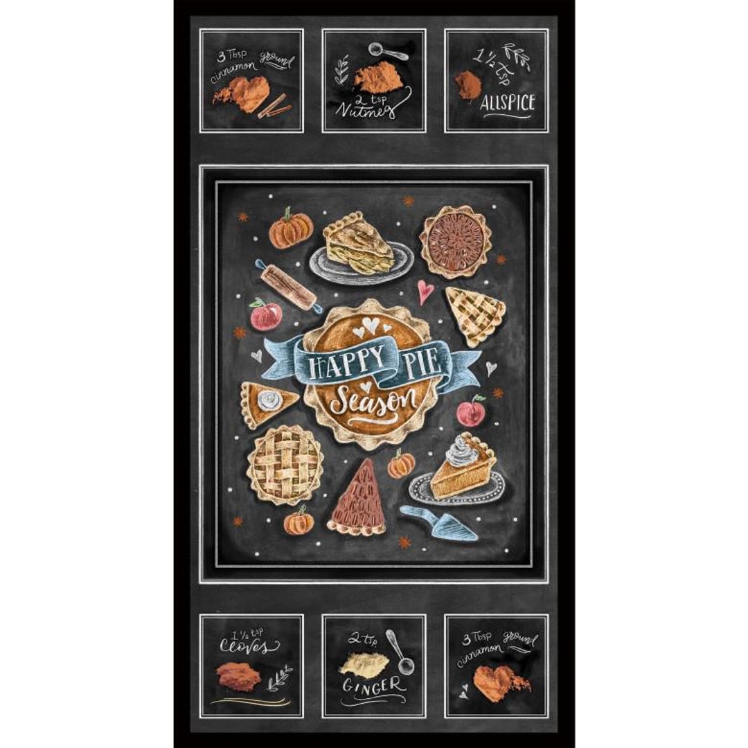 HOMEMADE PIE BLOCKS Cotton Fabric Panel 23 X 44, Michael Miller Fabric ...