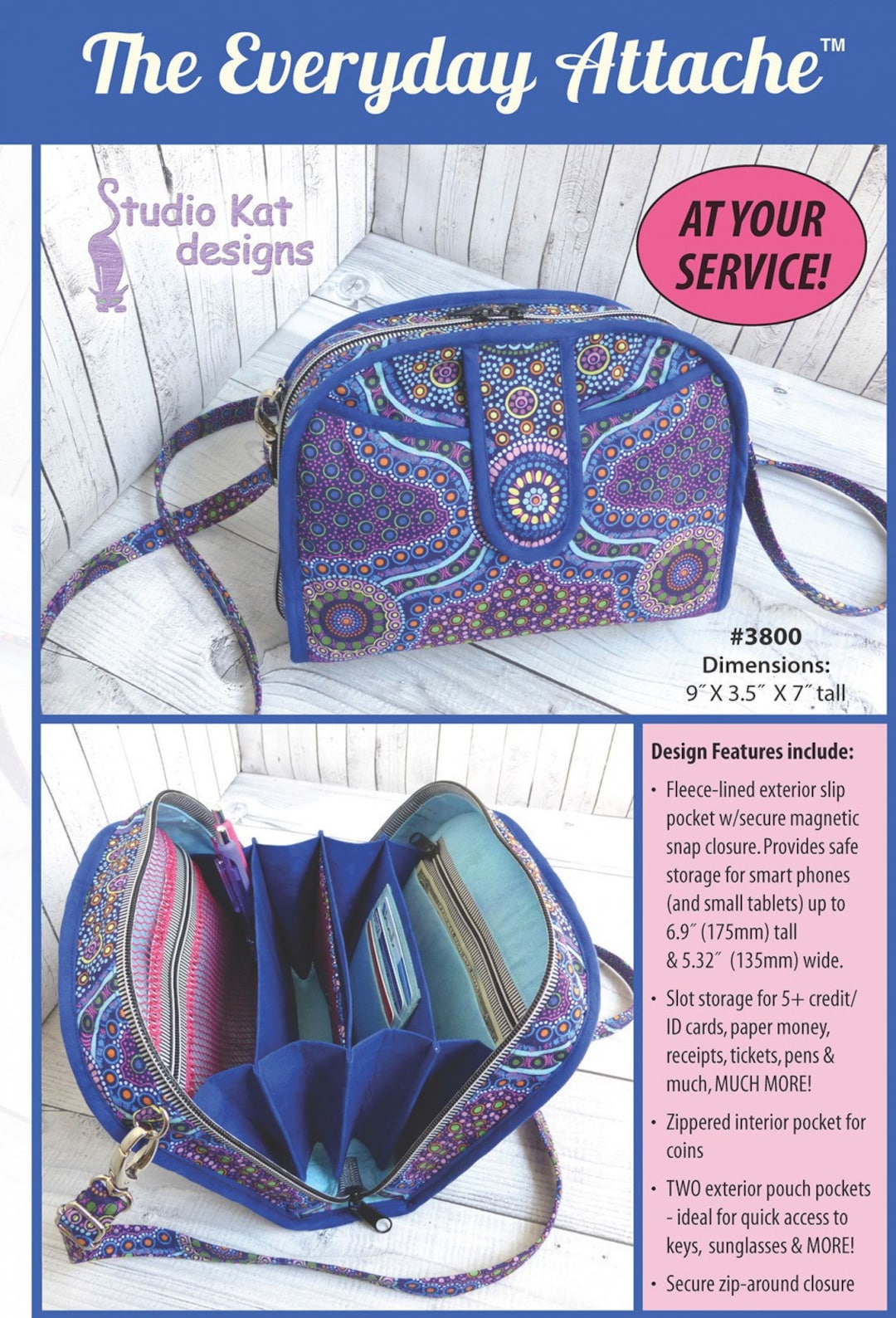 THE EVERYDAY ATTACHE Purse Sewing Pattern, Studio Kat Designs Sewing ...