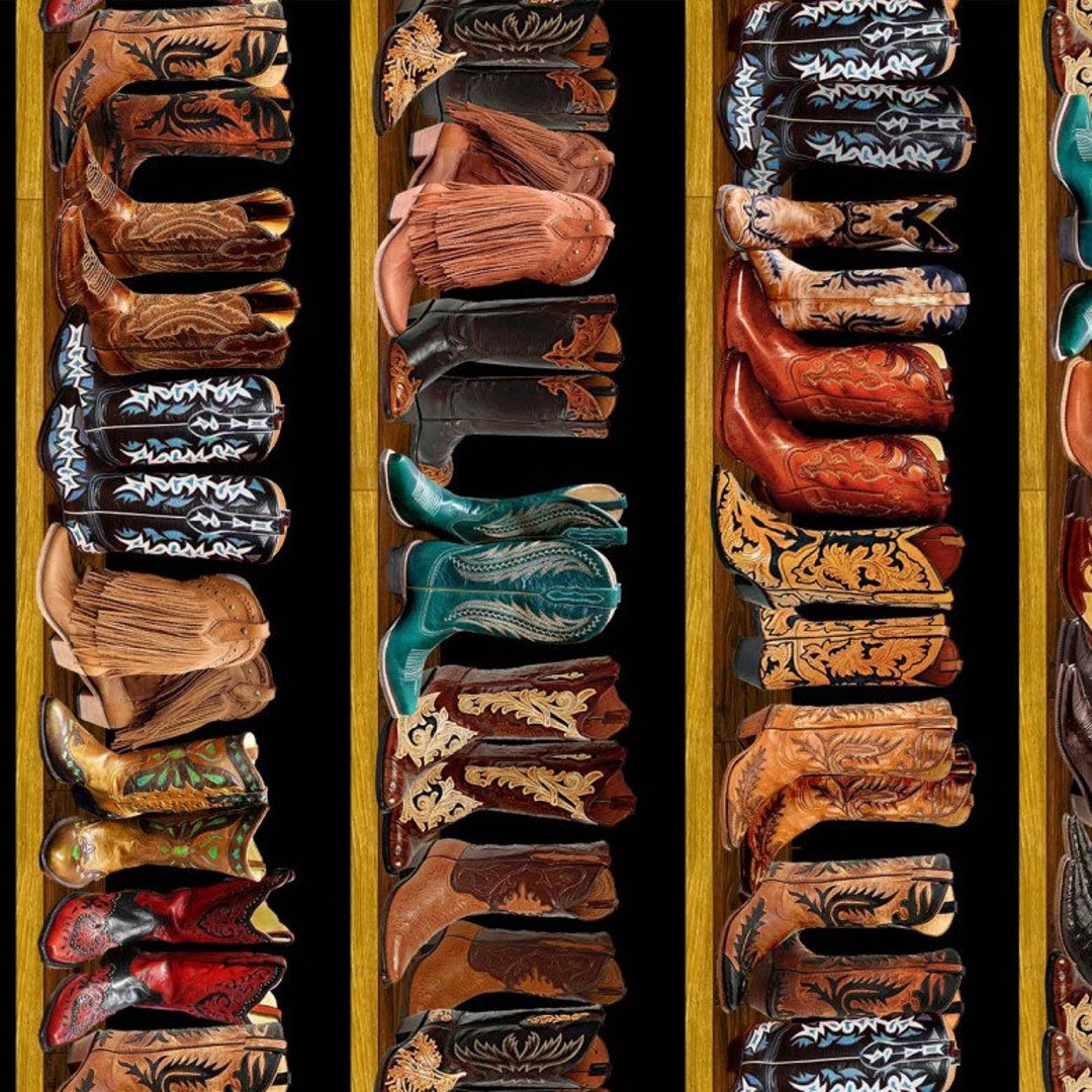 COWBOY BOOT BORDERS Cotton Fabric, Michael Miller Fabric, 100% Cotton ...