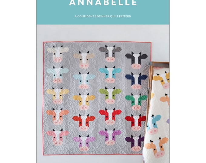 ANNABELLE COW FACES Quilt Pattern, Cotton and Joy Sewing Pattern, 3 ...