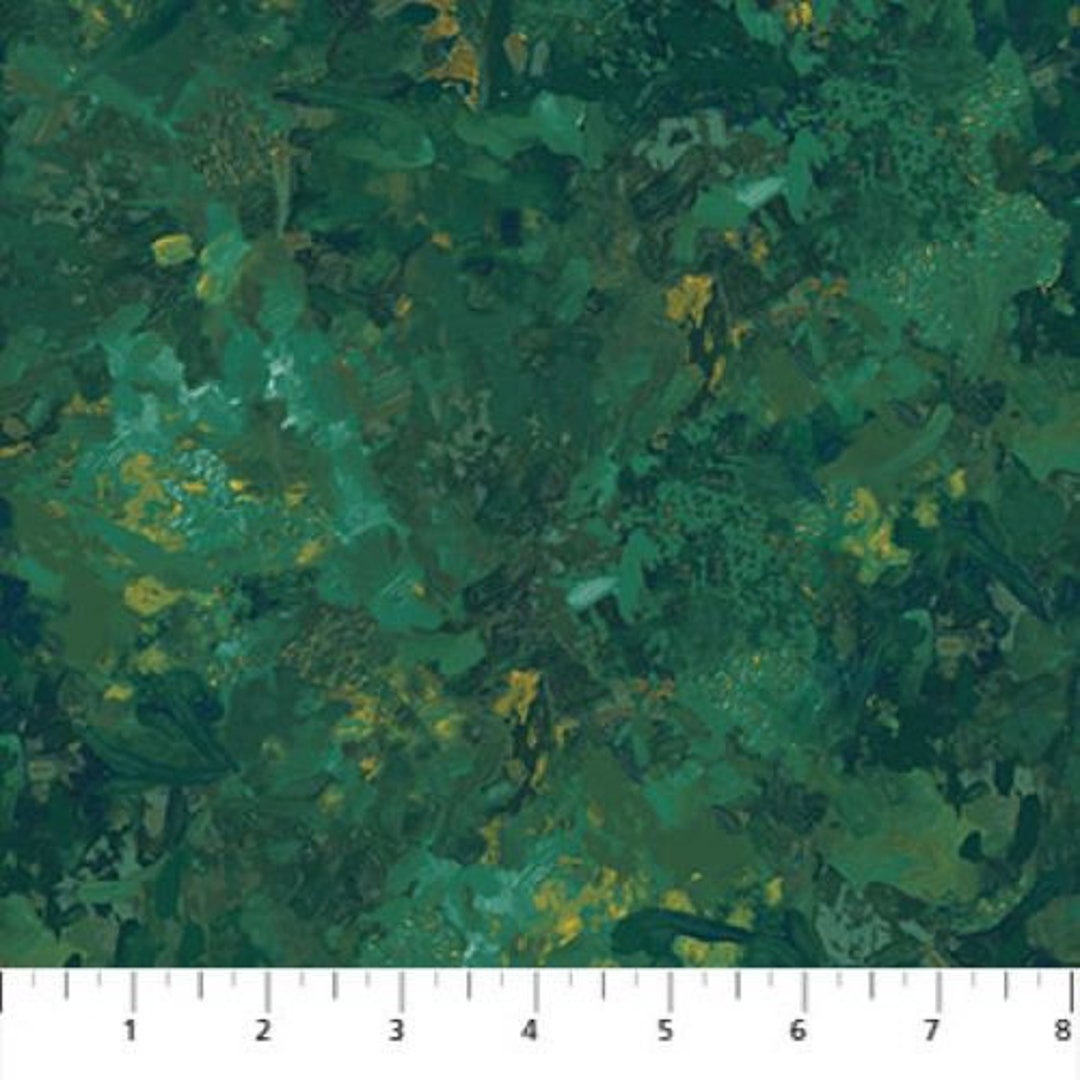 CHROMA SPRUCE Blender Cotton Fabric, Northcott Fabric, Impressionistic ...