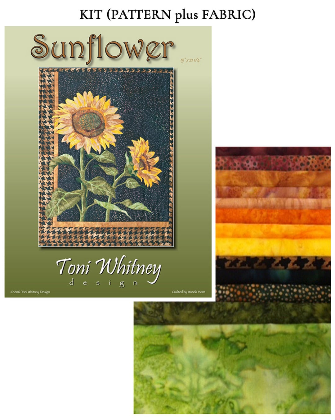 SUNFLOWER Applique Quilt Kit PREORDER, Toni Whitney Pattern, Fusible ...