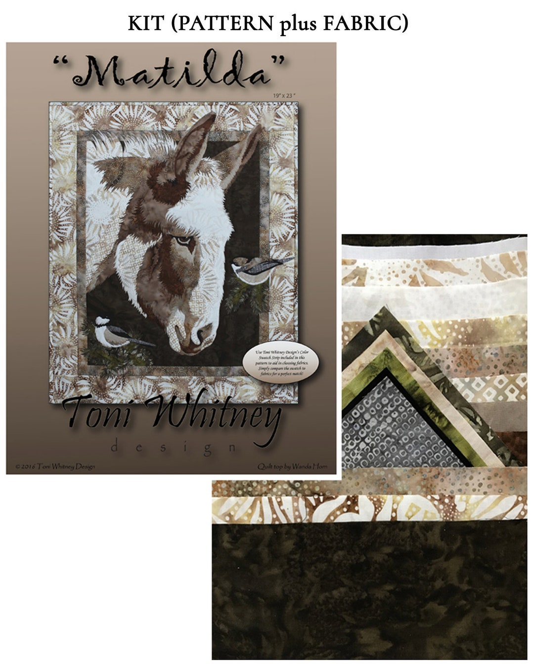MATILDA DONKEY Applique Quilt Kit PREORDER, Toni Whitney Pattern ...