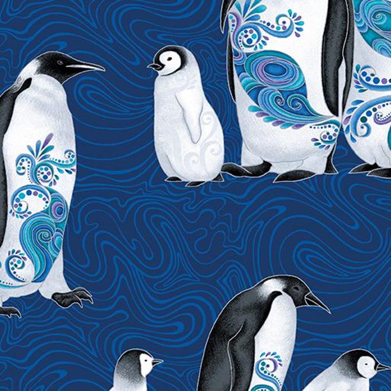 Penguin Fabric - Etsy