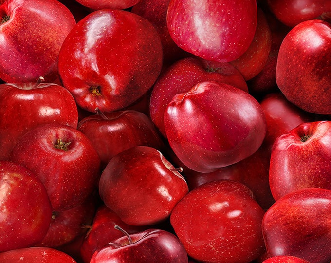 End of Bolt VIBRANT PACKED APPLES 8" X 44" Cotton Fabric, Timeless ...