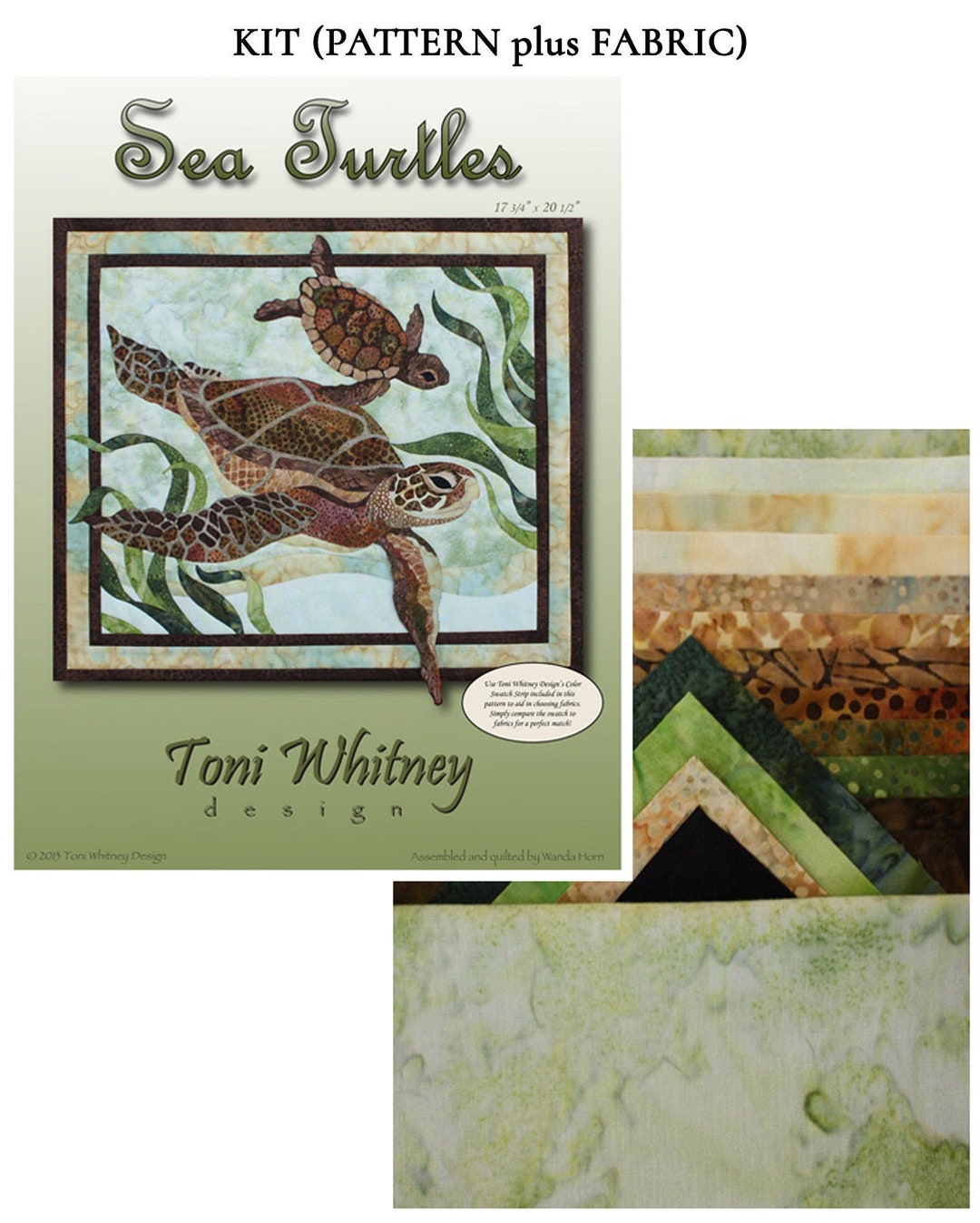 SEA TURTLES Applique Quilt Kit PREORDER, Toni Whitney Pattern, Fusible ...