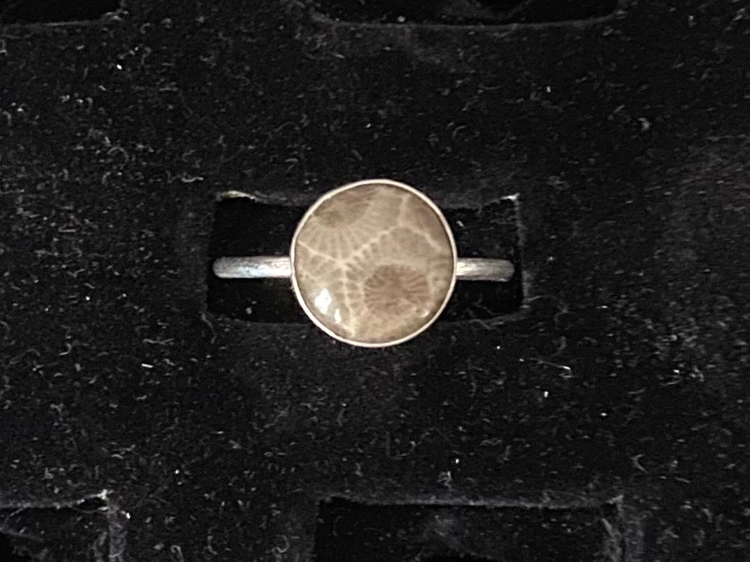 Handcrafted Petoskey Stone Ring With Sterling Silver - Etsy