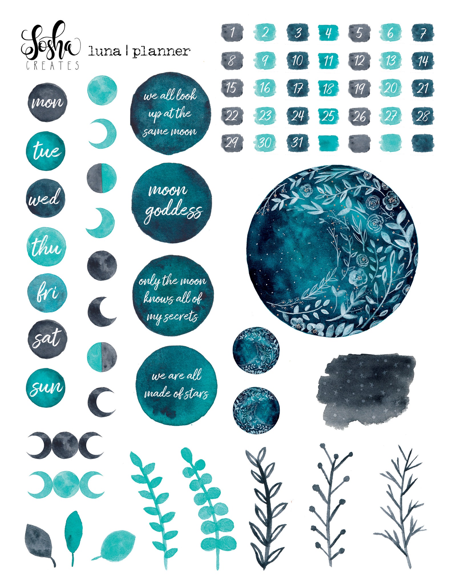 Luna Planner Printable - Etsy