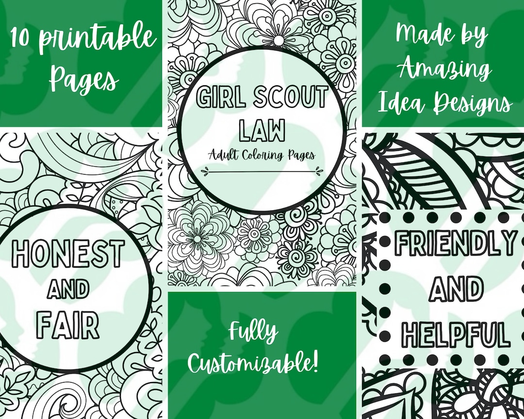 Girl Scout Law Adult Coloring Pages - Etsy